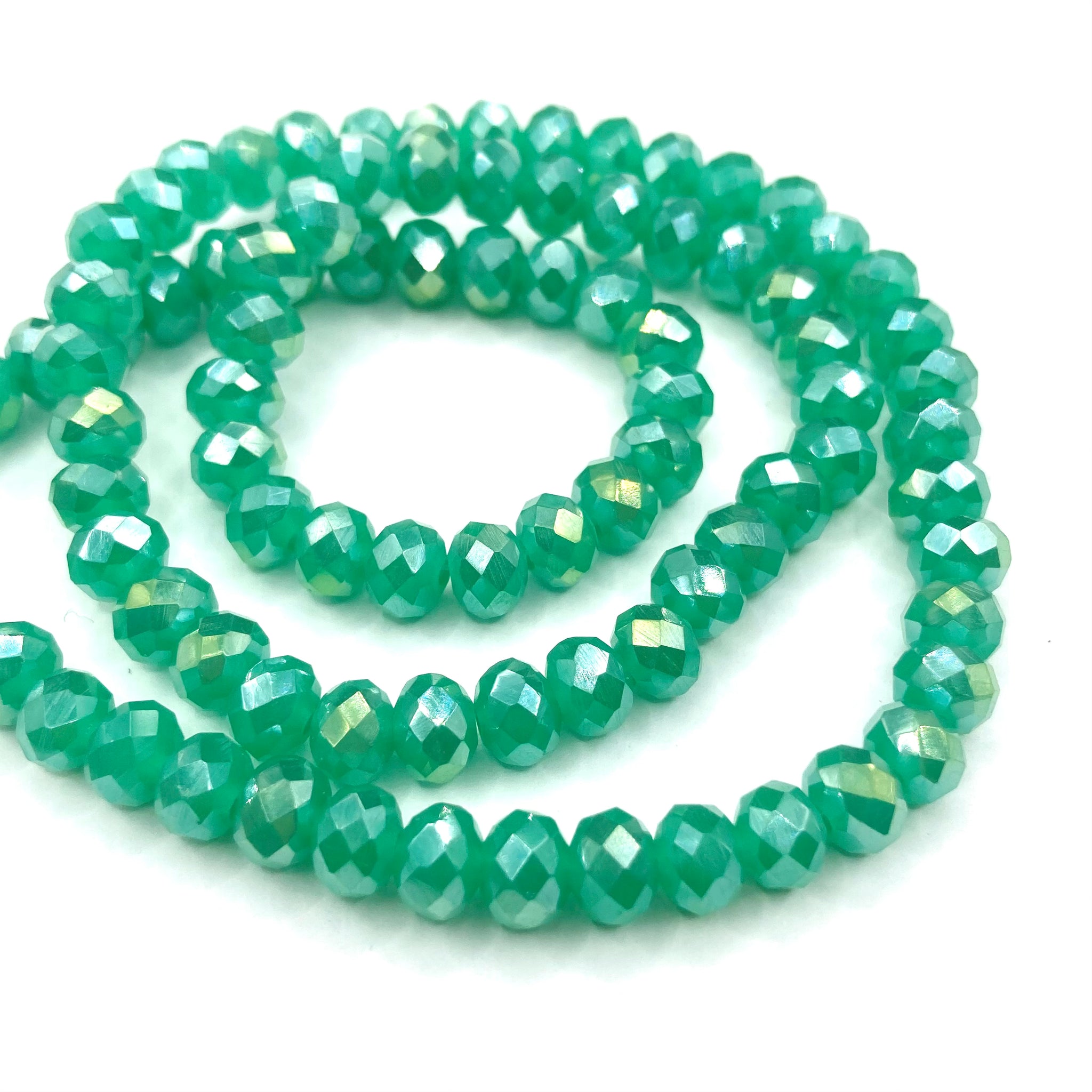 Cristal chato | 6 mm | Tornasol Turquesa Opaco